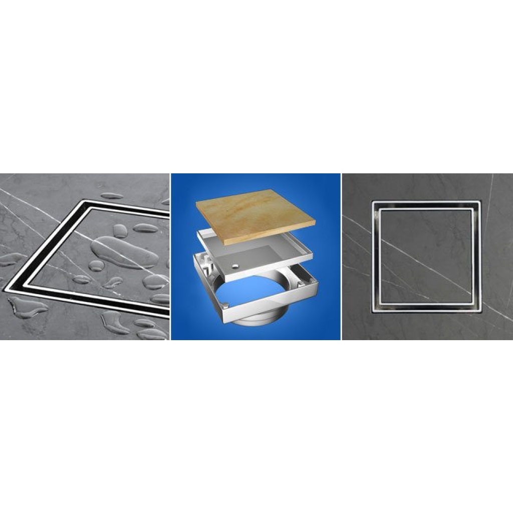 Bermuda Mega Square Tile Insert Floor Waste 50mm - Bathrooms On A Budget