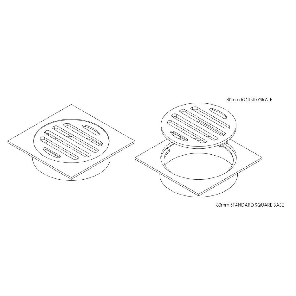 Square 316 Stainless Steel Floor Waste 80mm - Bathrooms On A Budget