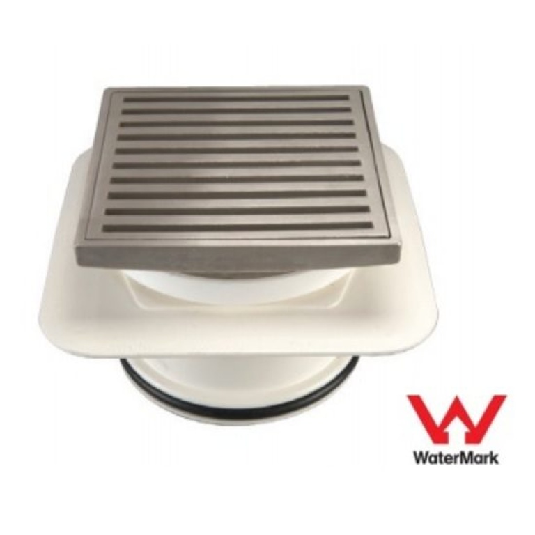 Bermuda Mega Square Tile Insert Floor Waste 100mm - Bathrooms On A Budget
