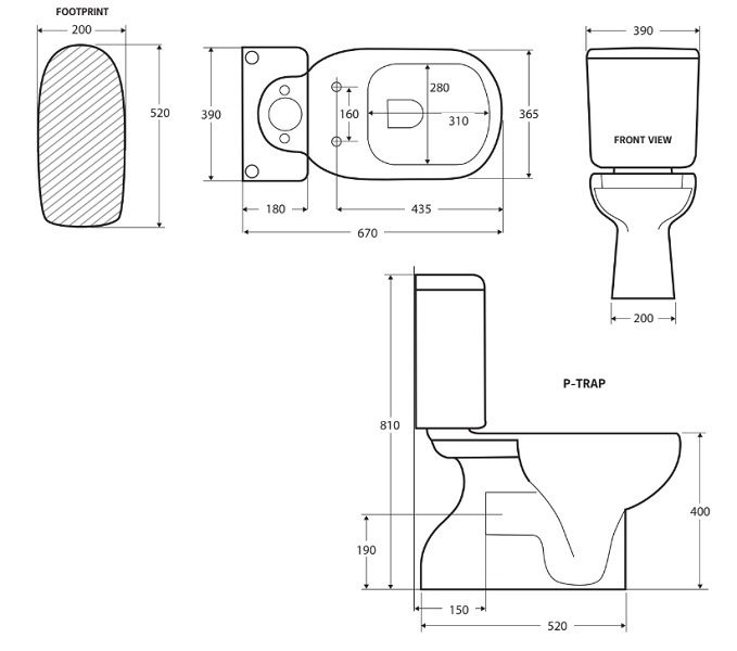 RAK LIWA Close Coupled Suite P-Trap | Bathrooms on a Budget