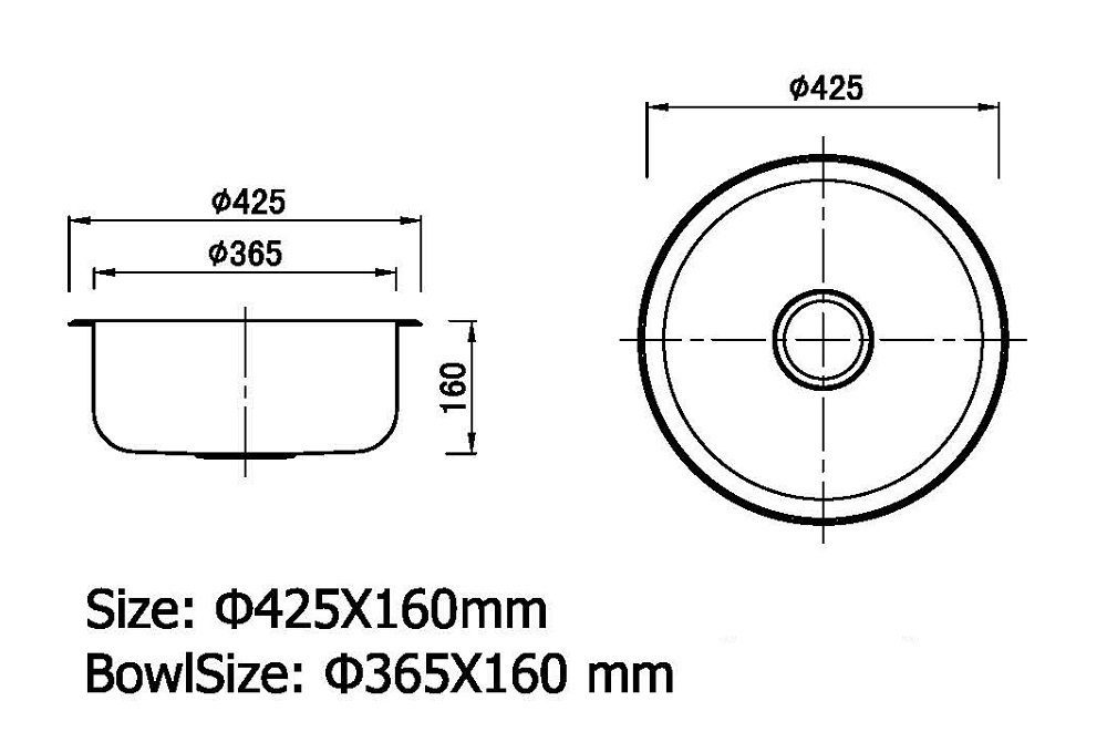 Stainless Steel Round Kitchen / Laundry Sink 23L | Bathrooms on a Budget