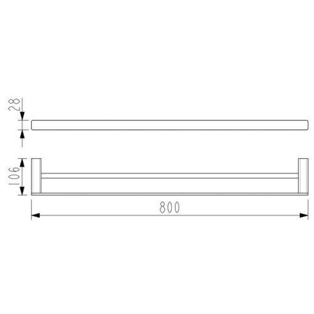 Kasten Double Towel Rail 800mm Chrome