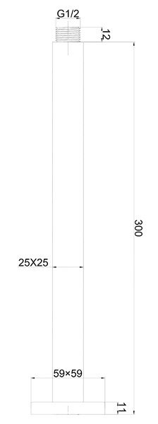 Eckig Square Shower Ceiling Arm 300mm Matte Black - Bathrooms On A Budget