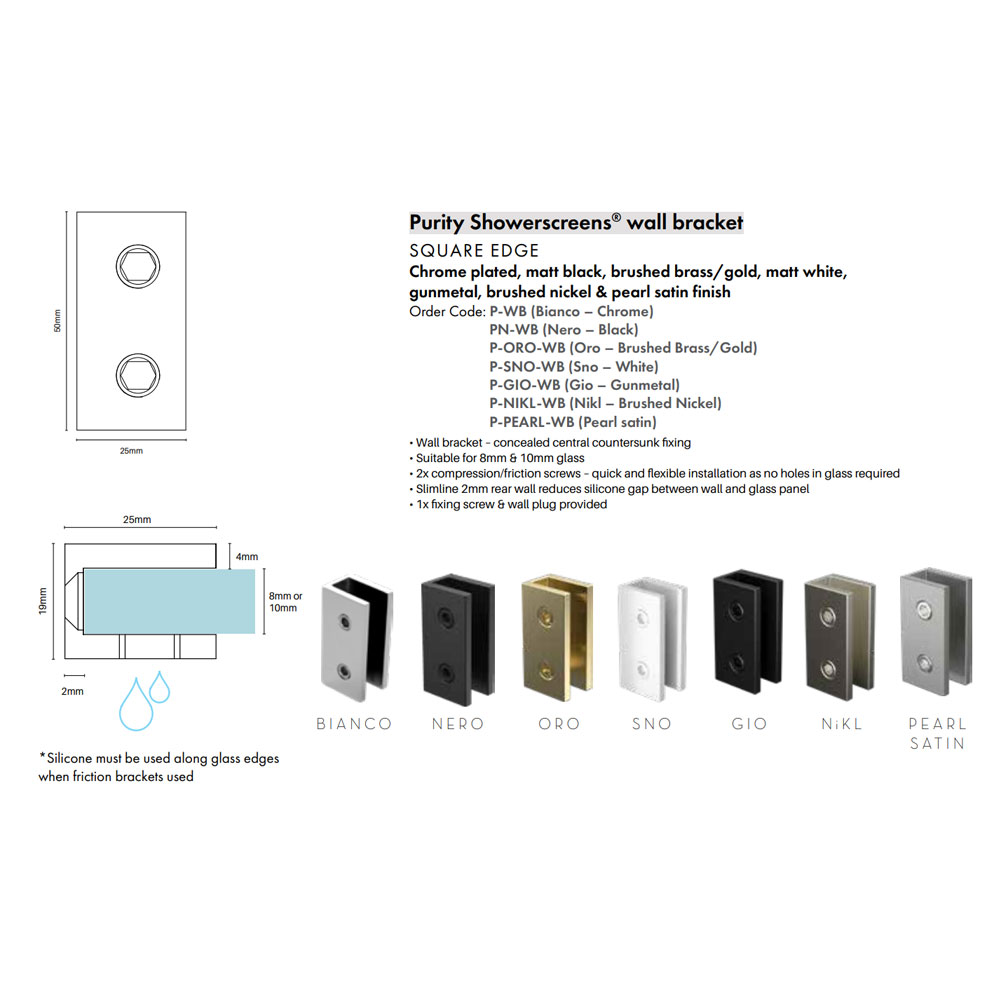 Purity Wall Bracket Square Gunmetal - Bathrooms On A Budget