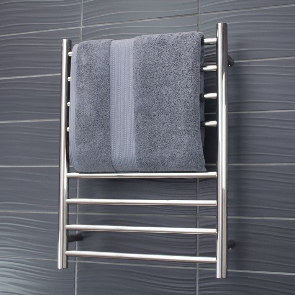 RTR530 Round Heated Towel Ladder 530 x 700 S/STEEL | Bathrooms on a Budget