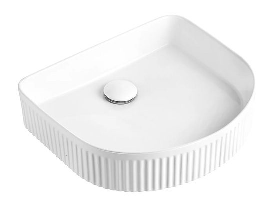 Archie Fluted Basin Gloss White | Bathrooms on a Budget