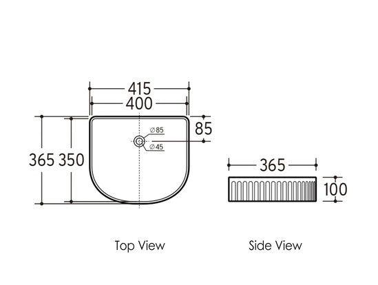Archie Fluted Basin Gloss White | Bathrooms on a Budget
