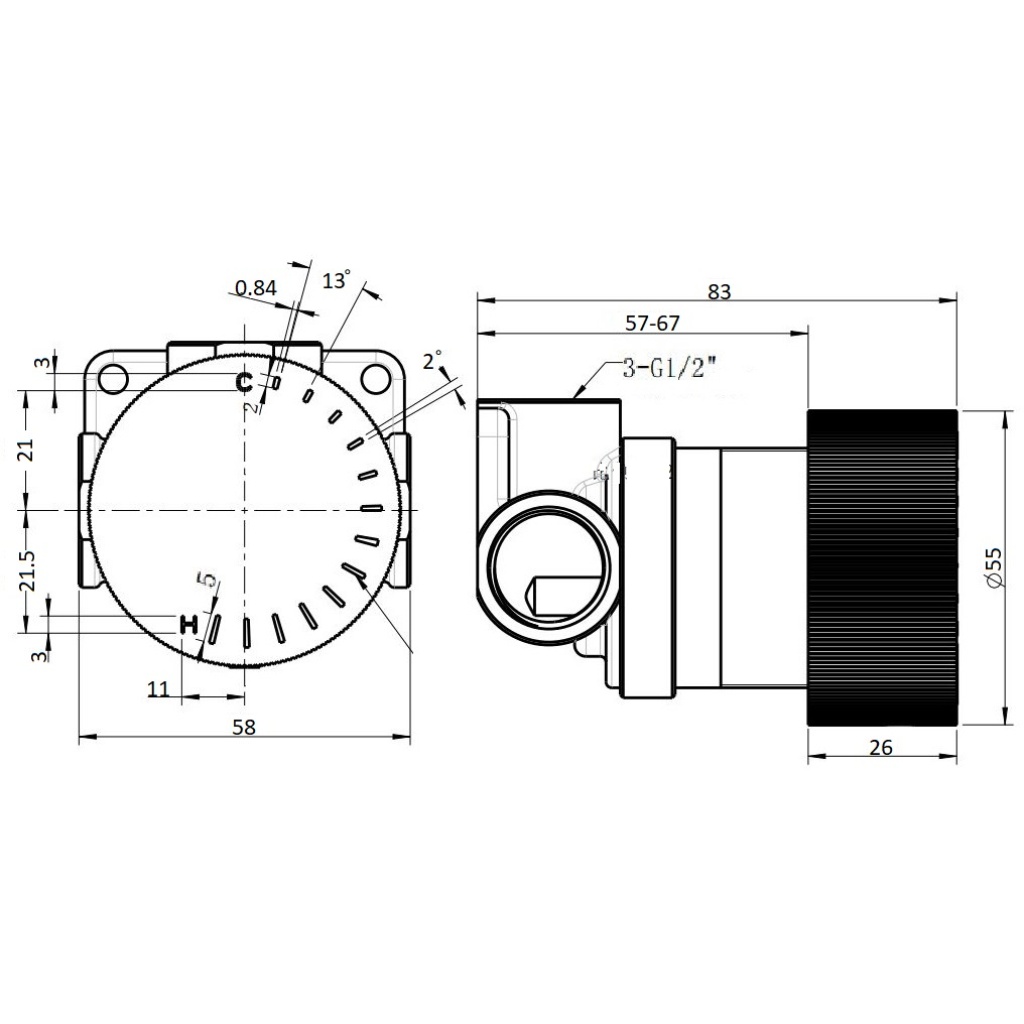 QI Rund Progressive Bath Shower Mixer Chrome | Bathrooms on a Budget