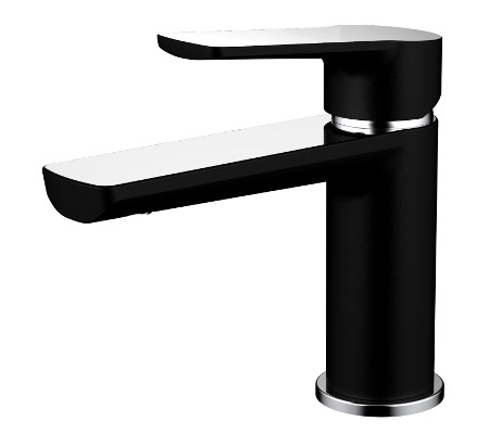 Akemi Basin Mixer Matte Black / Chrome | Bathrooms on a Budget