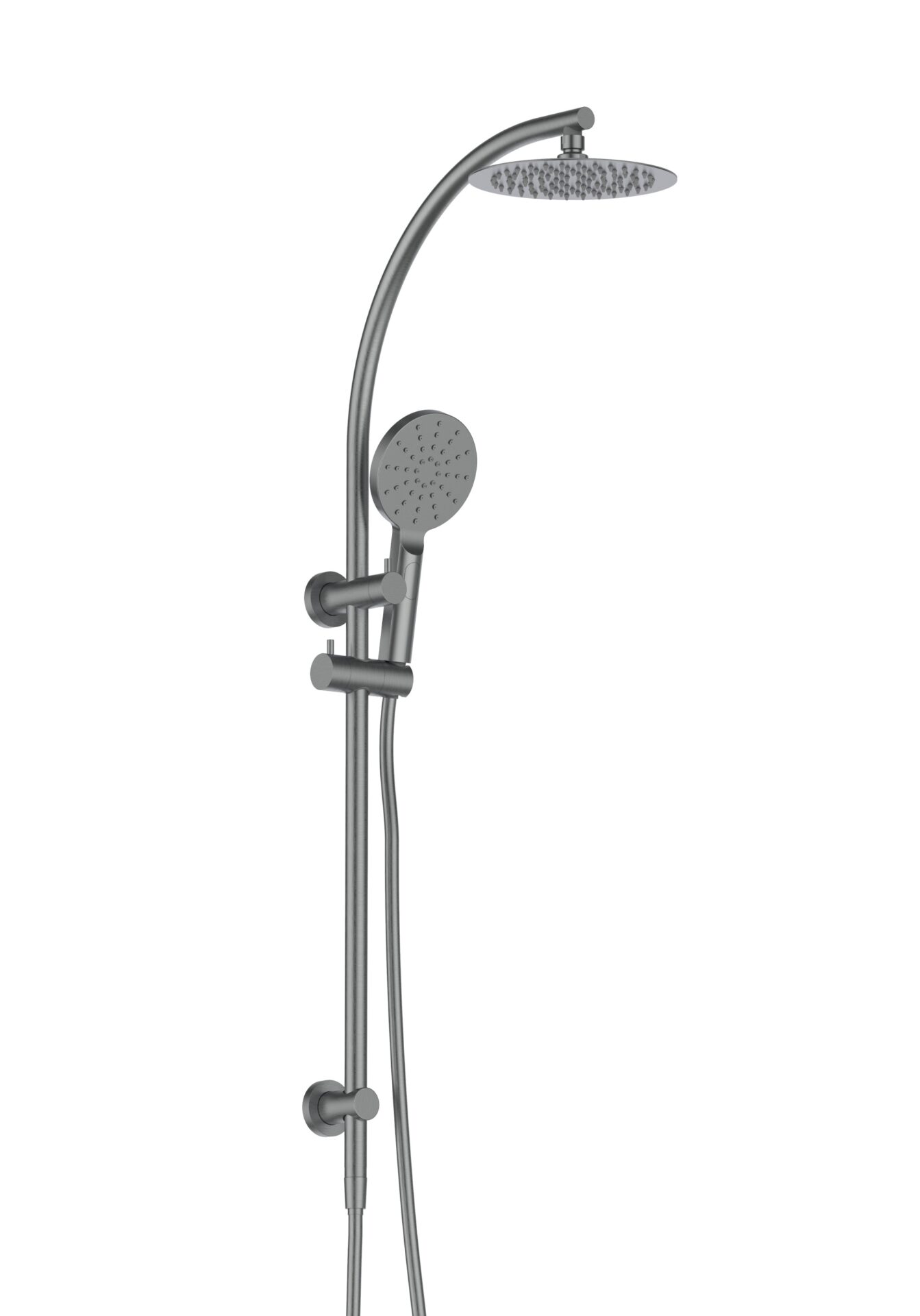 Rund Curved Multifunction Shower Combo Brushed Gun Metal