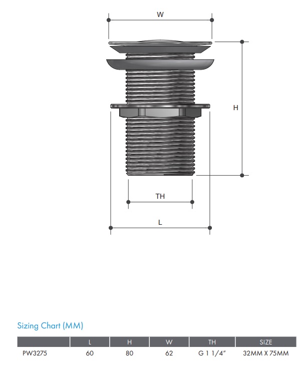 Pop Up Basin Waste 32mm Non Overflow Chrome - Bathrooms On A Budget