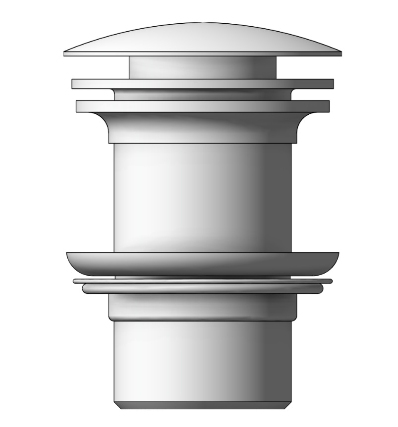 Ceramic Cap Basin Pop Up Waste 32mm Non Overflow Gloss White ...