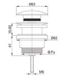 Handle Basin Pop Up Waste 32-40 Brushed Bronze