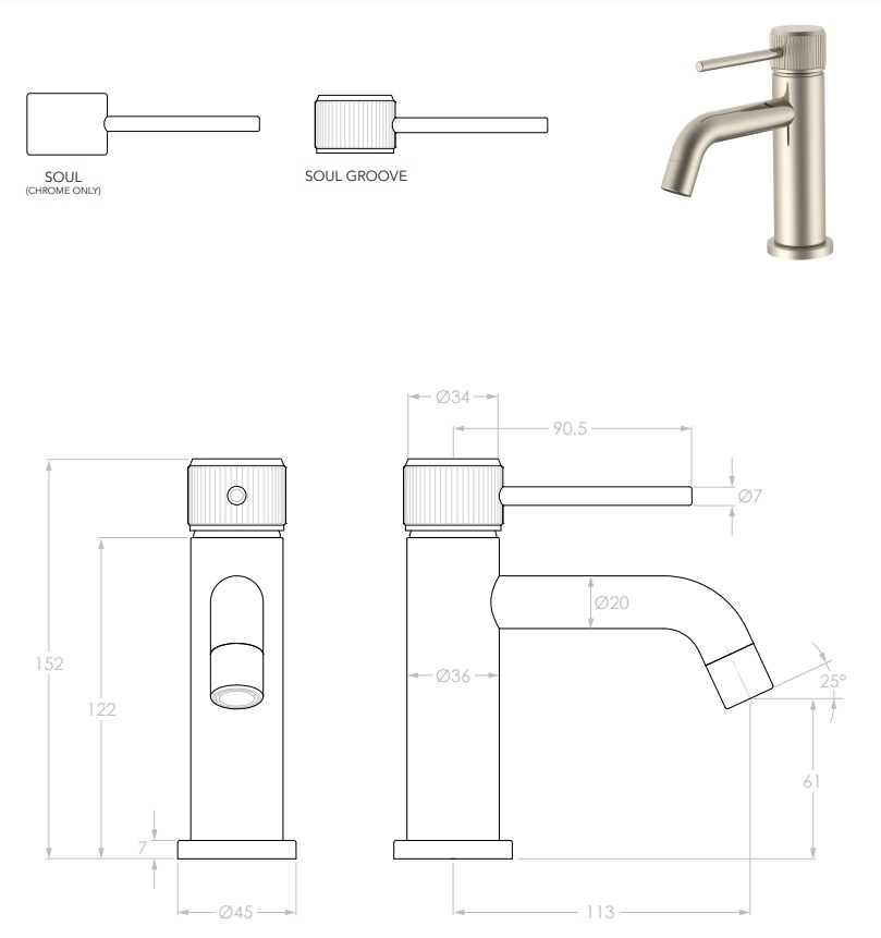 ADP Soul Groove Basin Mixer Brushed Brass - Bathrooms On A Budget