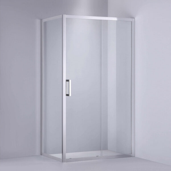 Sliding Semi Frameless Shower Screen 1000 x 900 | Bathrooms on a Budget