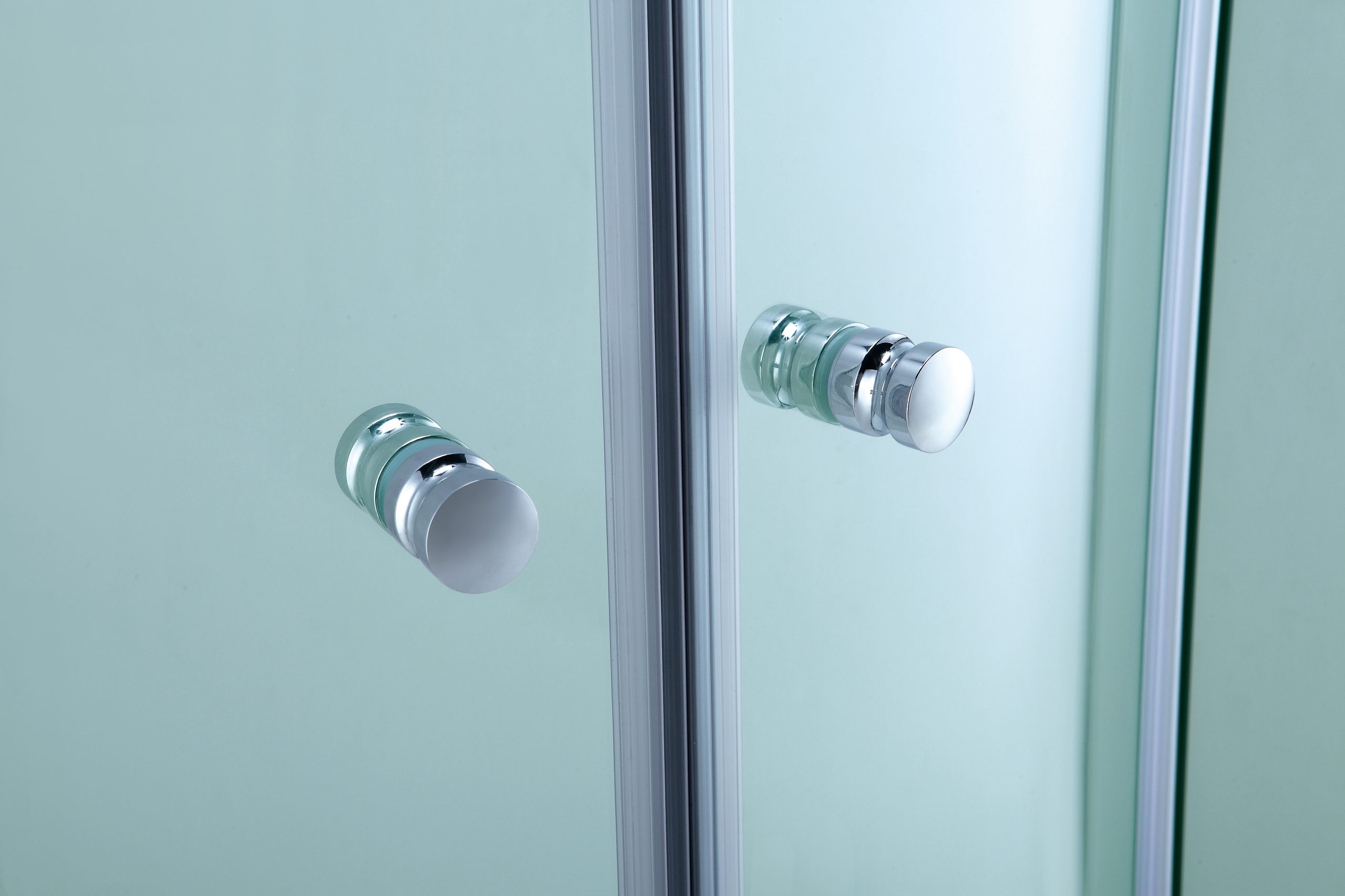 Curved Semi Frameless Double Sliding Door 900 Chrome | Bathrooms on a ...