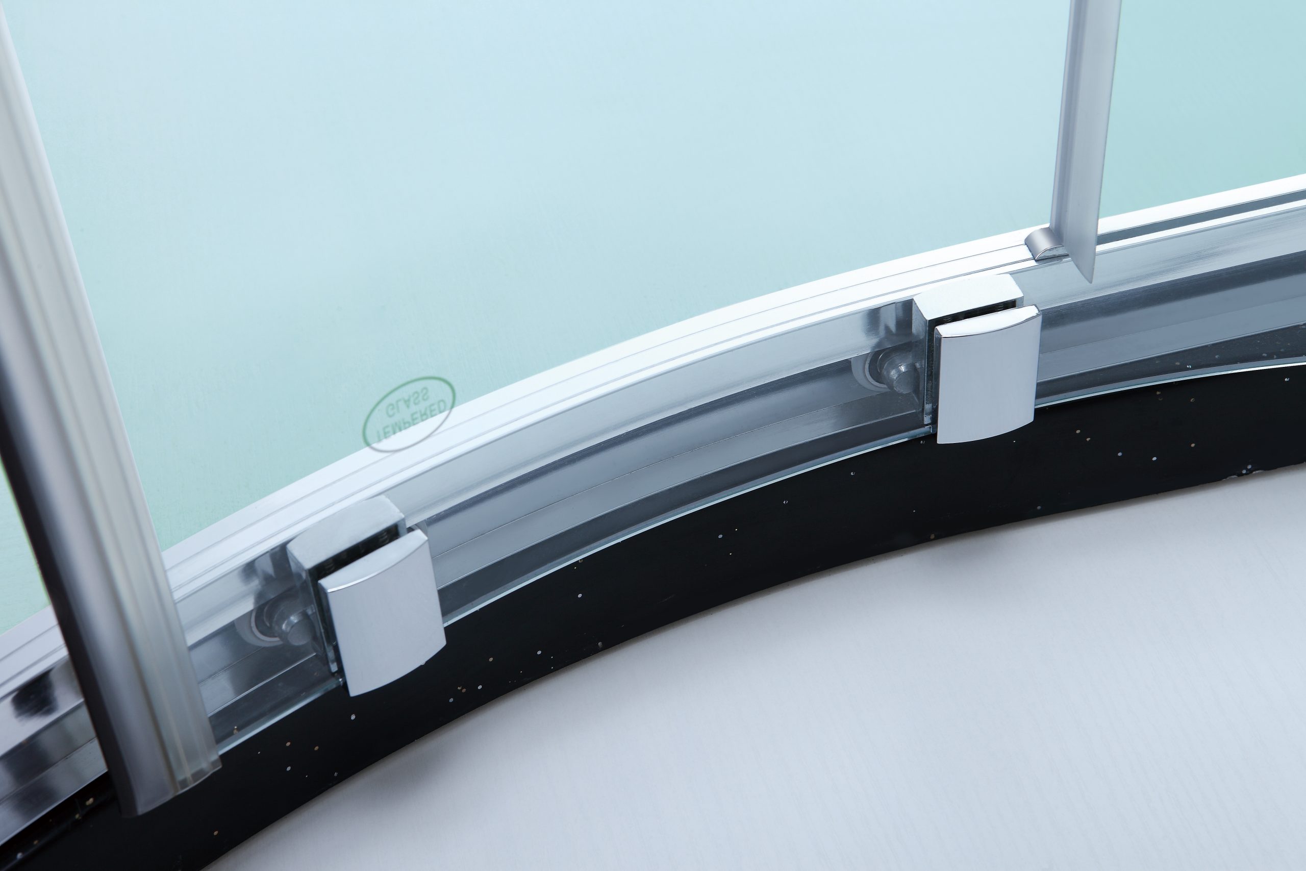 Curved Semi Frameless Double Sliding Door 800 Chrome | Bathrooms on a Budget