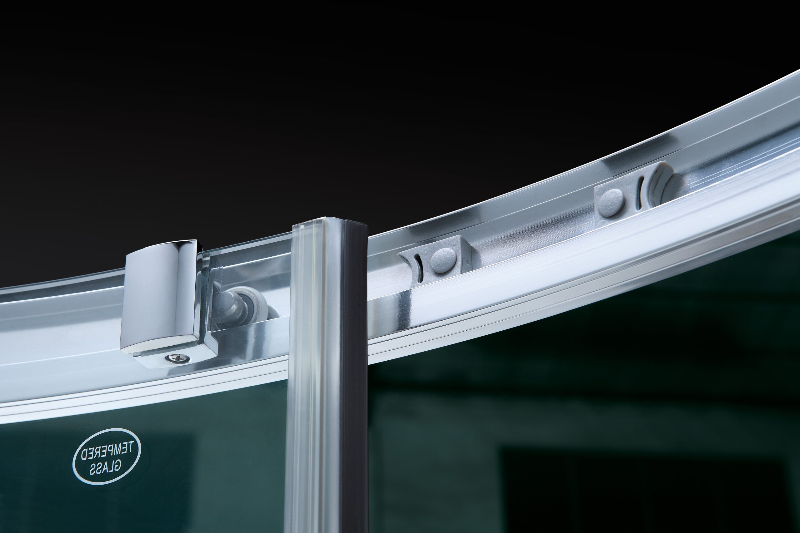 Curved Semi Frameless Double Sliding Door 900 Chrome | Bathrooms on a ...