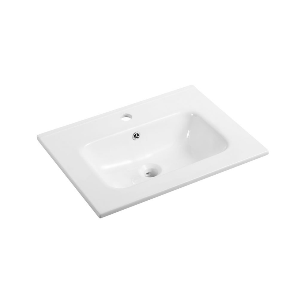 Ceramic Vanity Top White 600mm (03) | Bathrooms on a Budget