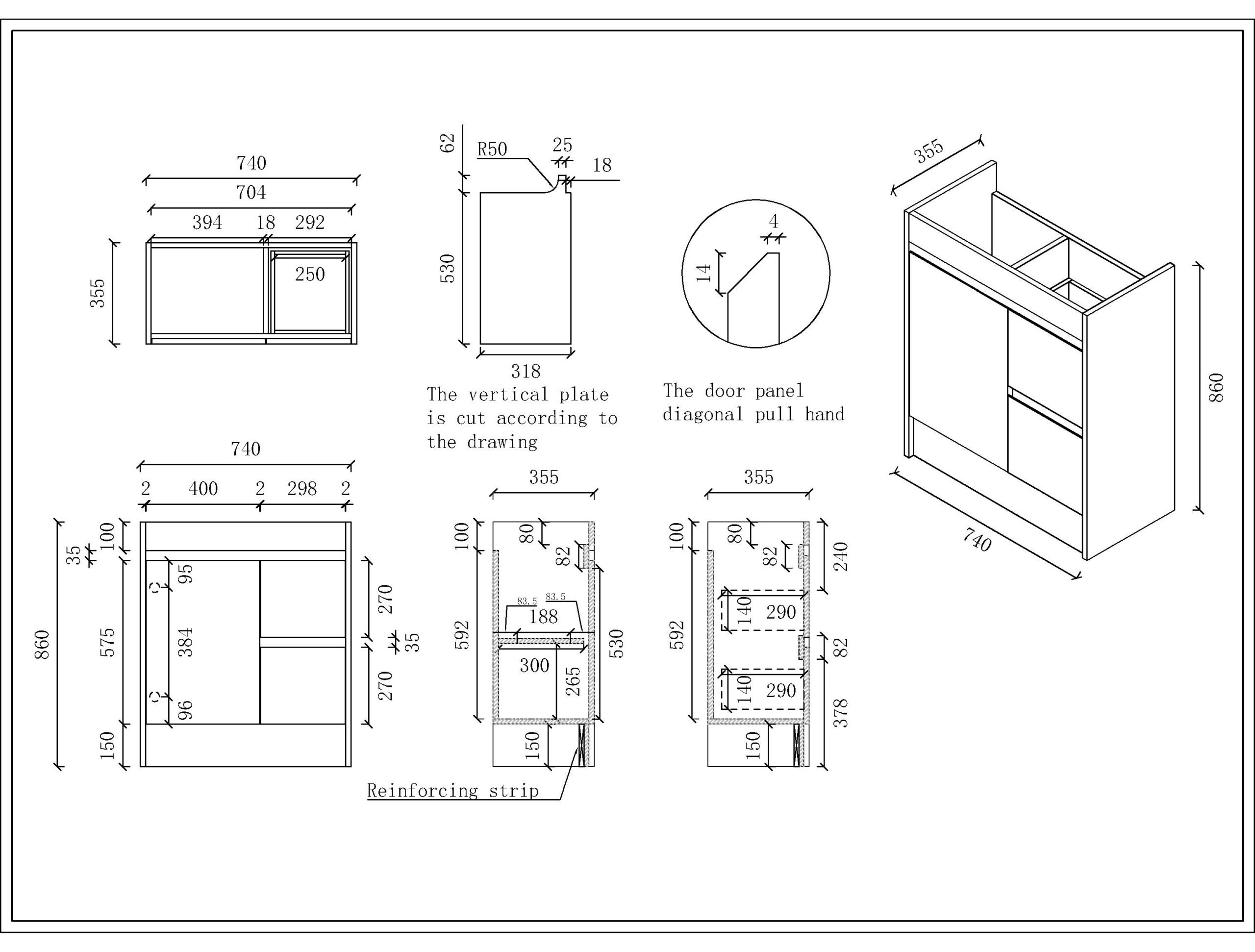 Slimline Ensuite 750mm Vanity PVC Right Drawers | Bathrooms on a Budget