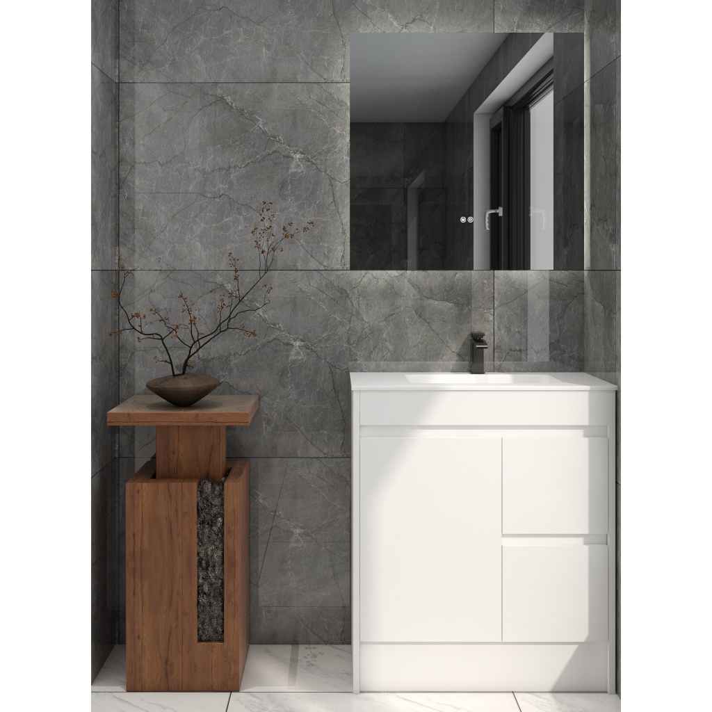 Slimline Ensuite 750mm Vanity PVC Right Drawers | Bathrooms on a Budget