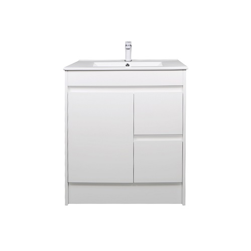 Slimline Ensuite 750mm Vanity PVC Right Drawers | Bathrooms on a Budget
