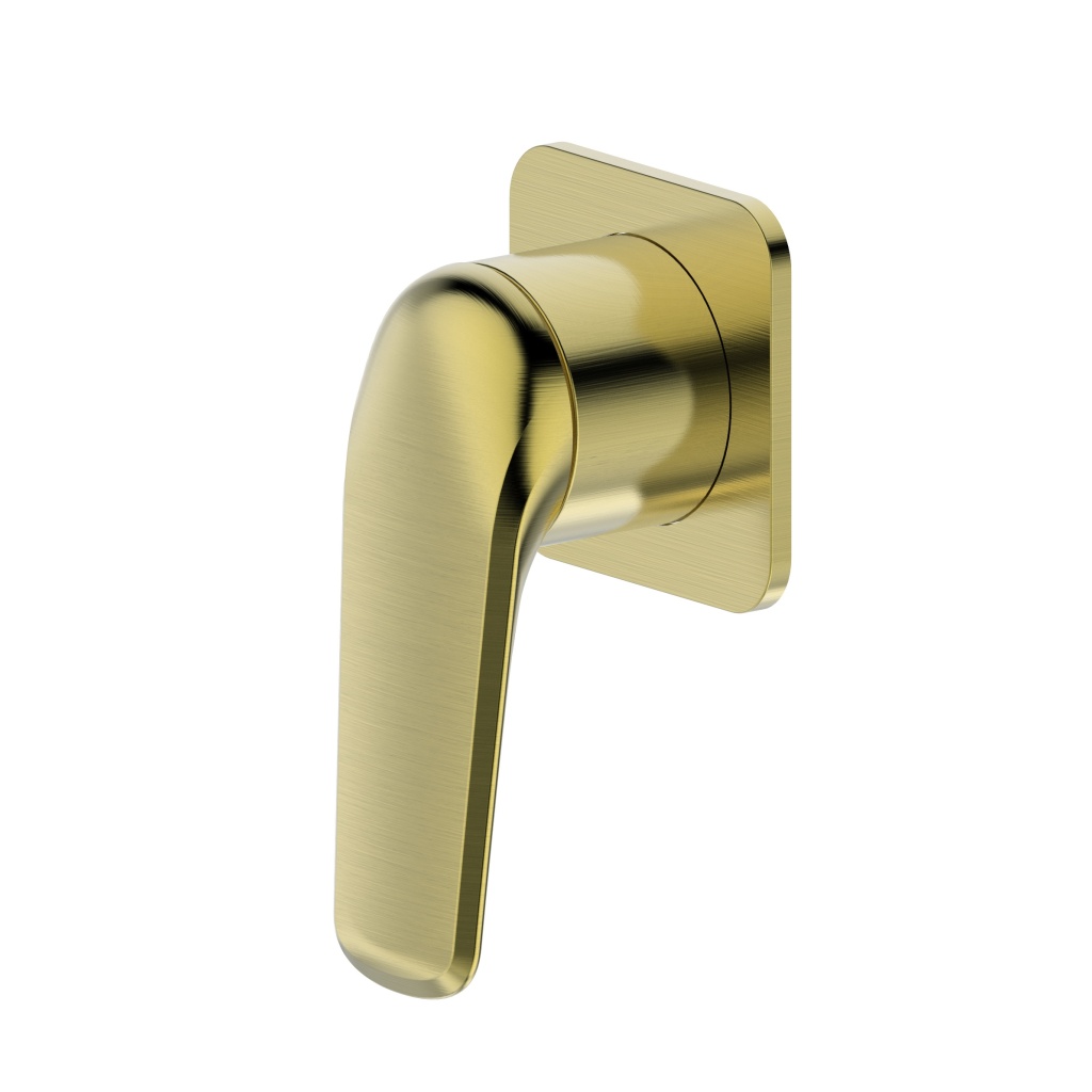 Berlin Square Wall Mixer Brushed Gold