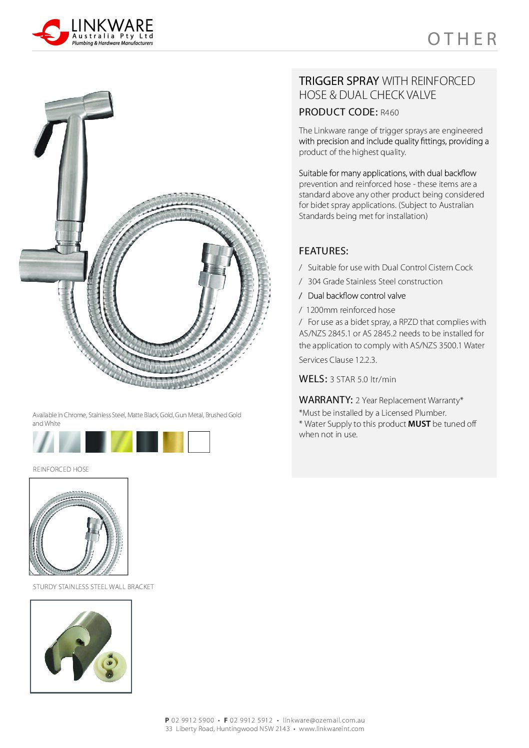 Bidet Trigger Spray Brushed Stainless Steel