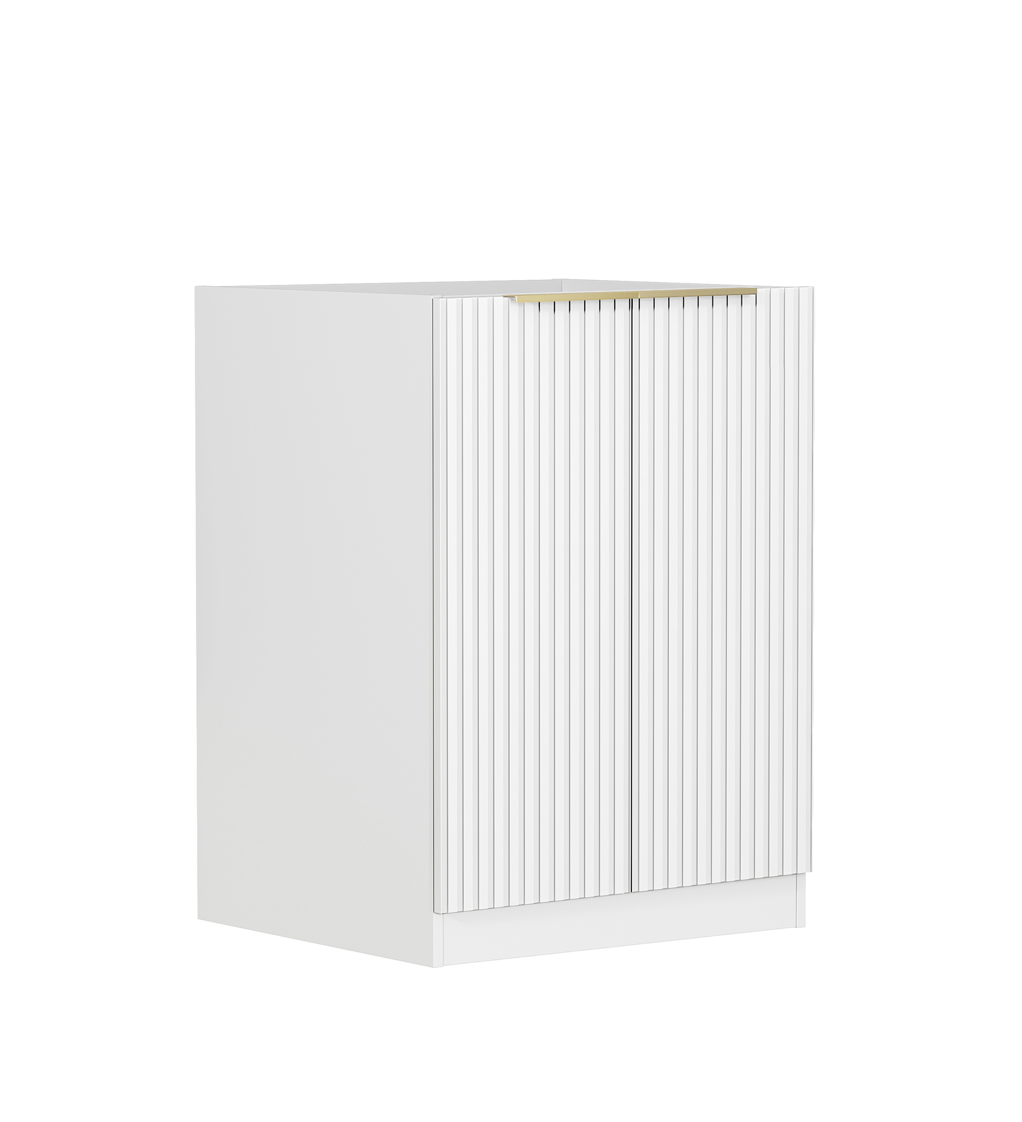 Noosa Fluted White 630mm Base Laundry Cabinet | Bathrooms on a Budget