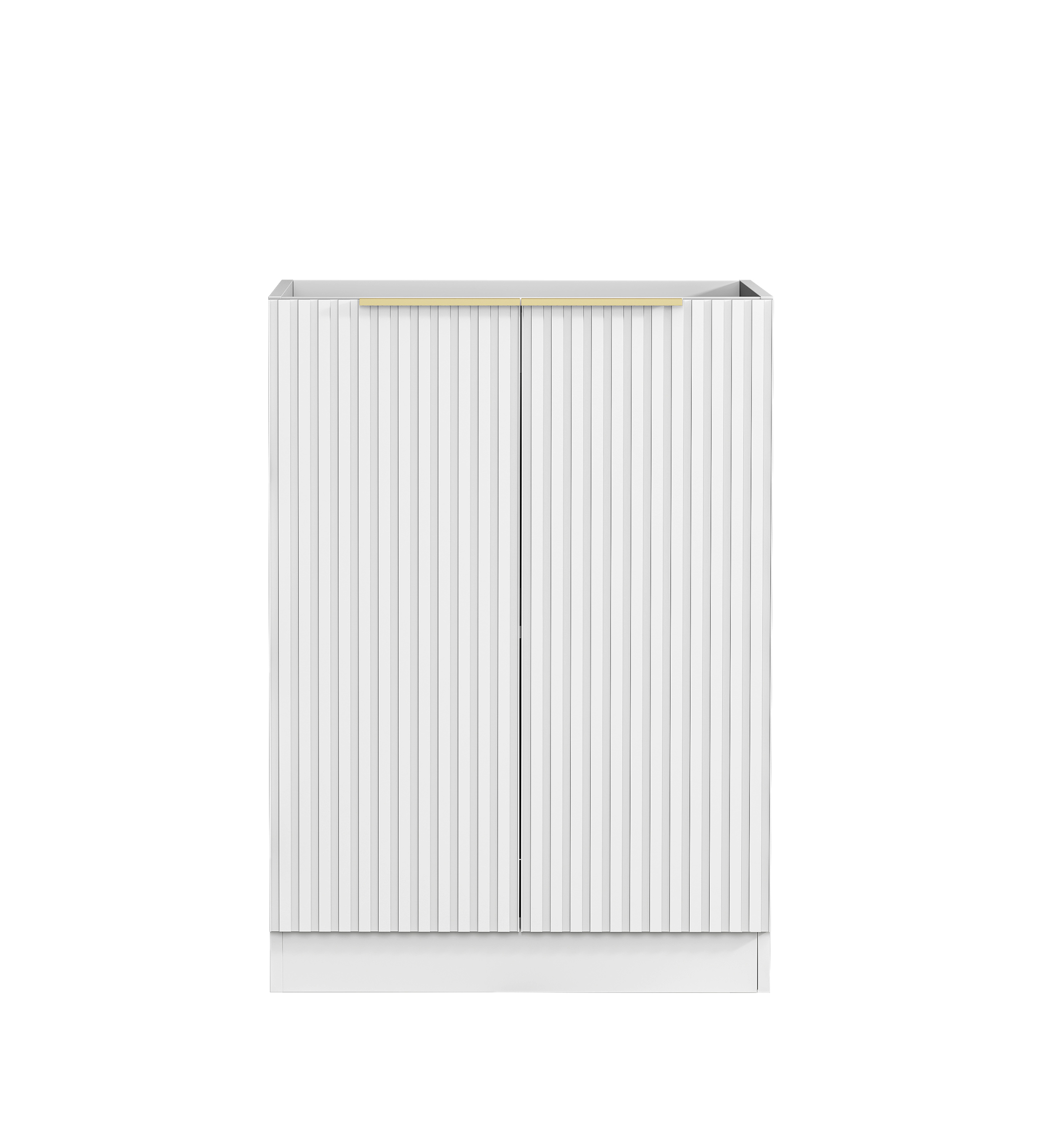Noosa Fluted White 630mm Base Laundry Cabinet | Bathrooms on a Budget