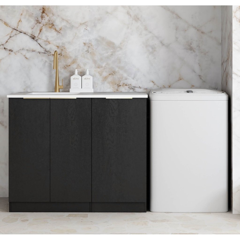 Byron Black Oak 1060mm Laundry | Bathrooms on a Budget
