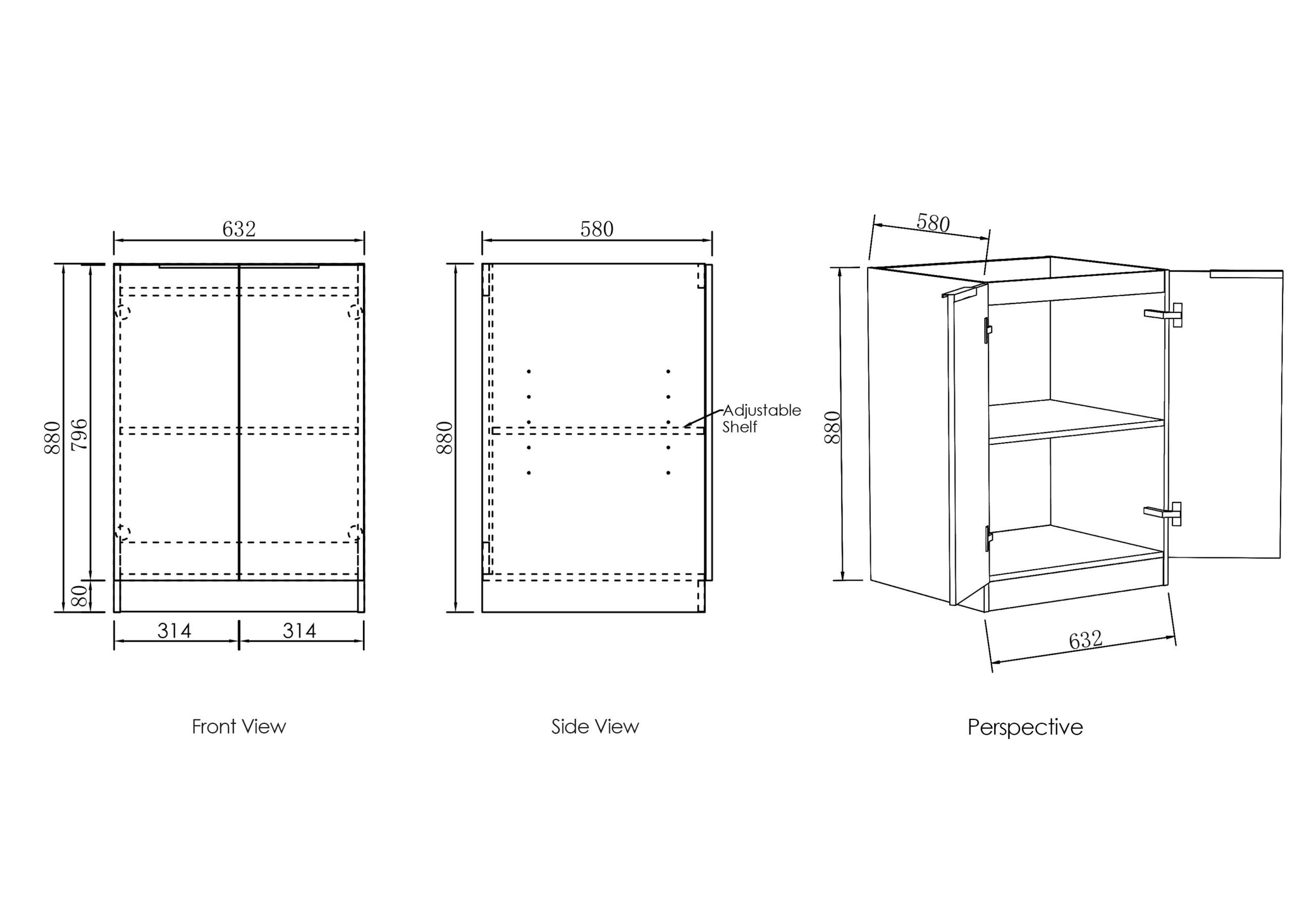Byron Black Oak 1060mm Laundry | Bathrooms on a Budget
