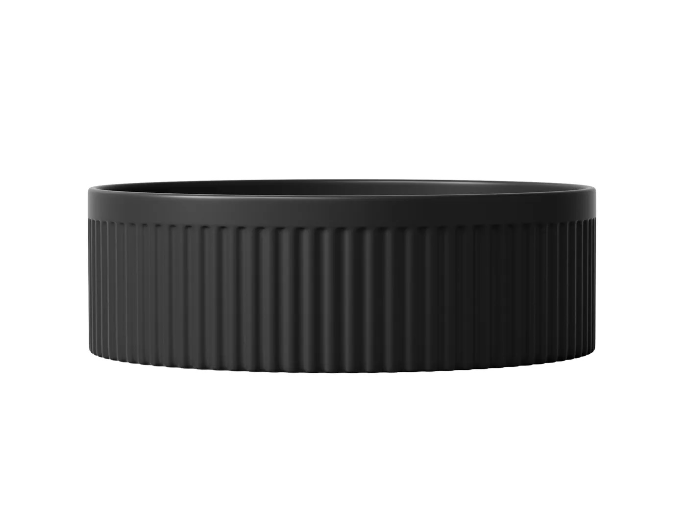 Oxford Round Fluted Basin Matte Black | Bathrooms on a Budget