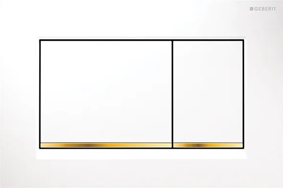 Sigma 30 Dual Flush Square White With Gold Trim | Bathrooms on a Budget