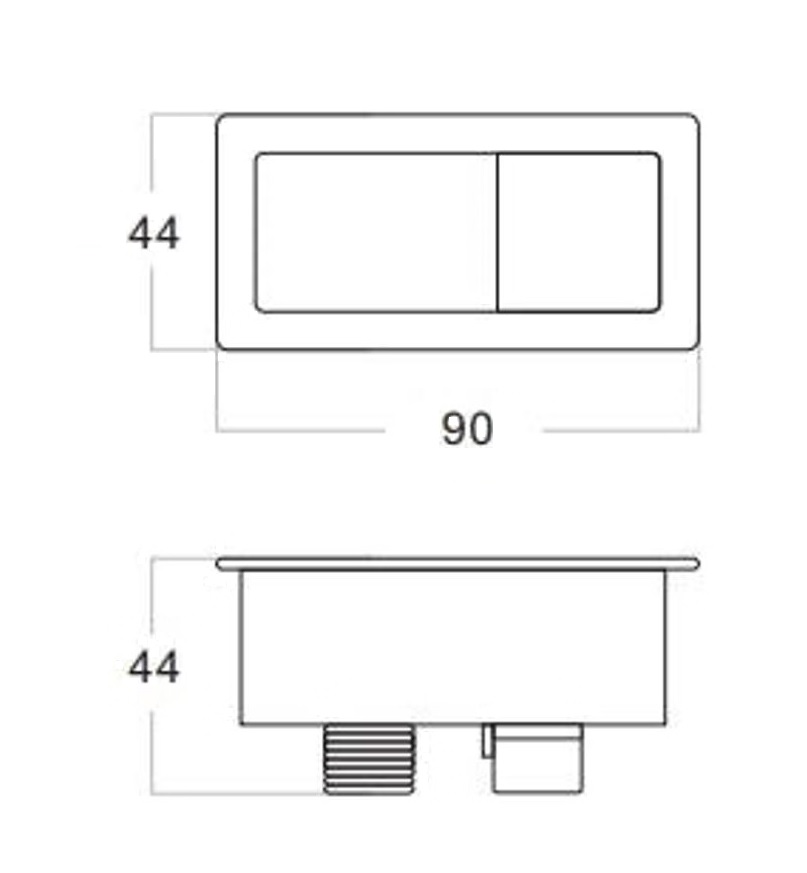 Square Toilet Cistern Flush Button Gun Metal | Bathrooms on a Budget