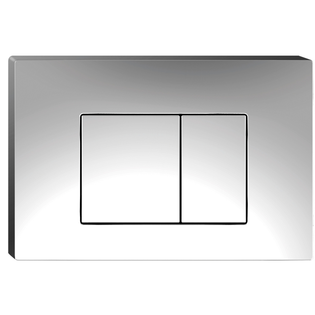 Dual Flush Wall Plate Square Chrome | Bathrooms on a Budget