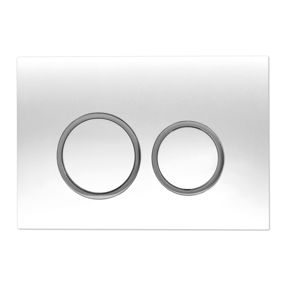 Dual Flush Wall Plate Round Chrome | Bathrooms on a Budget