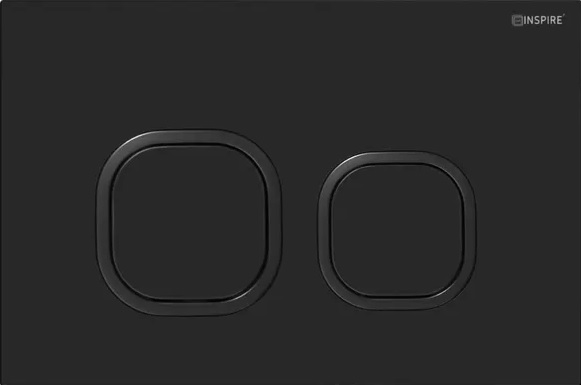 Inspire Dual Flush Plate Soft Square Matte Black IS30FB | Bathrooms on ...