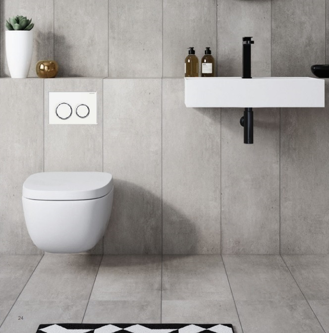 Sigma 20 Dual Flush Round White With Chrome Trim | Bathrooms on a Budget