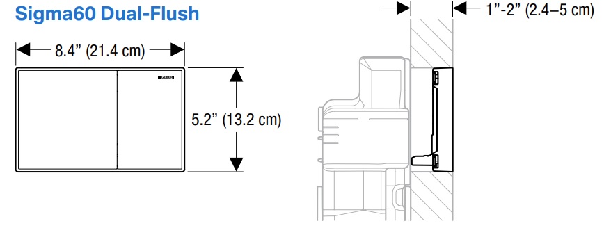 Sigma 60 Dual Flush Square Brushed Chrome | Bathrooms on a Budget