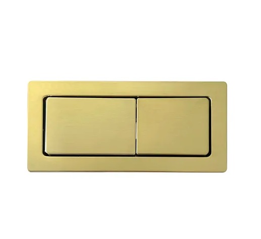 Square Toilet Cistern Flush Button Brushed Gold | Bathrooms on a Budget