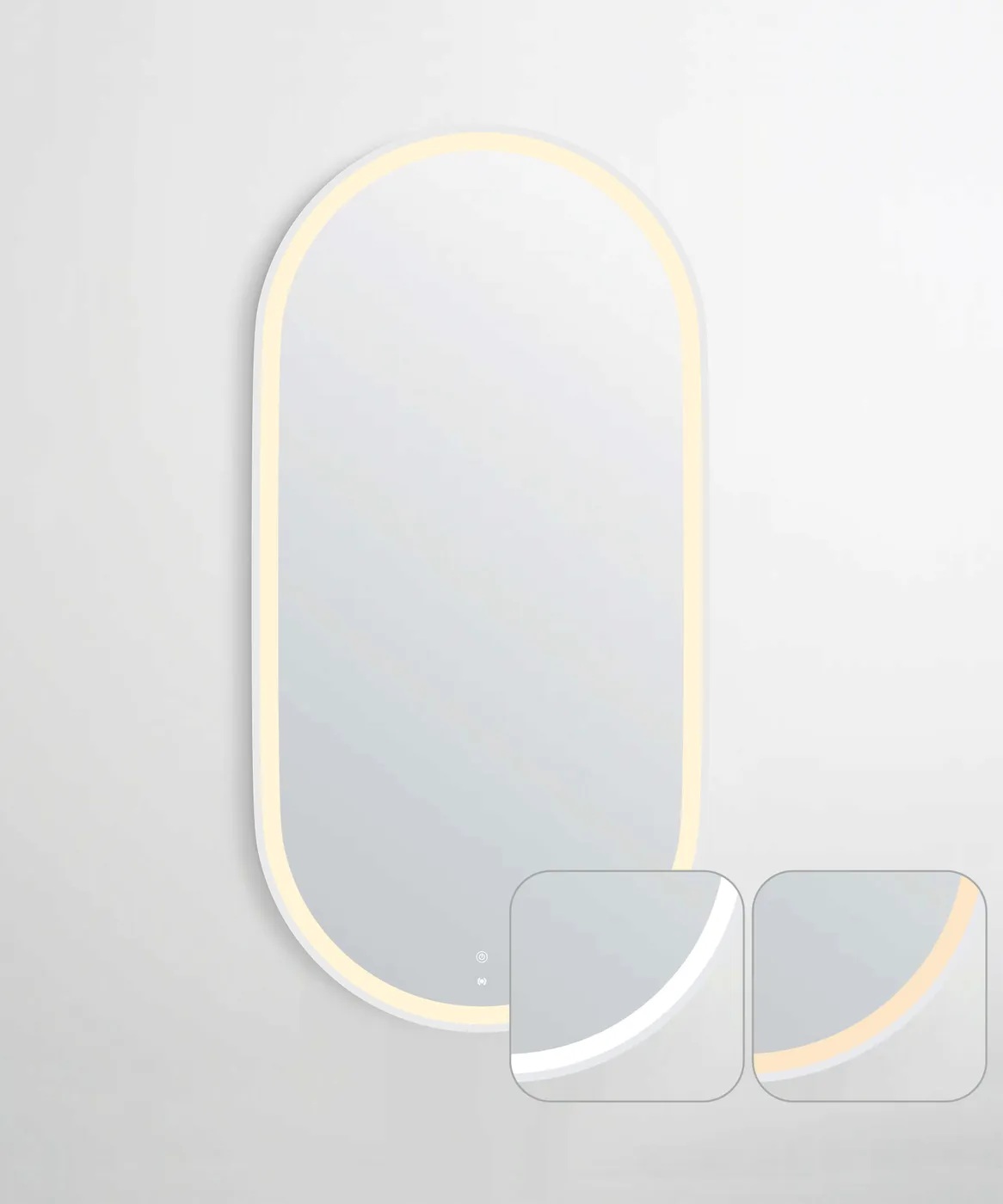 Noosa White Metal Frame Led Mirror 900 x 450 | Bathrooms on a Budget