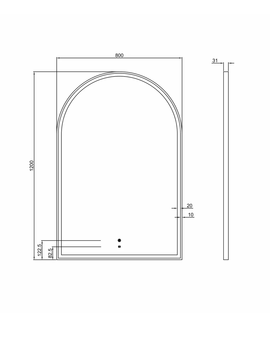 Archie Black Metal Frame LED Mirror 1500 x 1000 | Bathrooms on a Budget