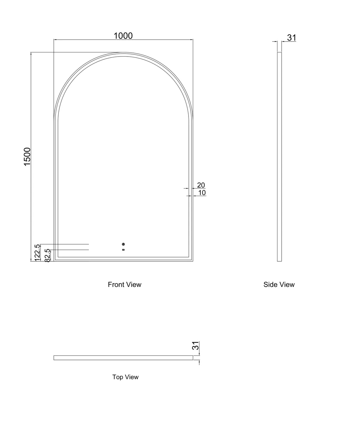 Archie Gold Metal Frame LED Mirror 1500 x 1000 | Bathrooms on a Budget