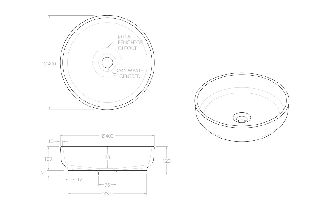 Monroe Ceramic Above Counter Basin Matte Forest | Bathrooms on a Budget